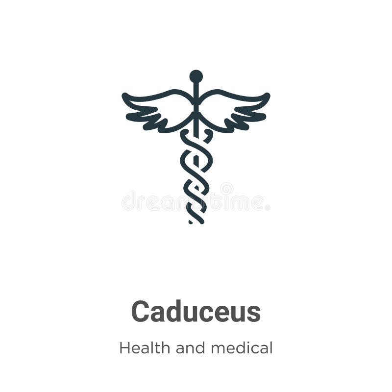 Caduceus Rod, Simple Minimal Symbol Stock Vector - Illustration of ...