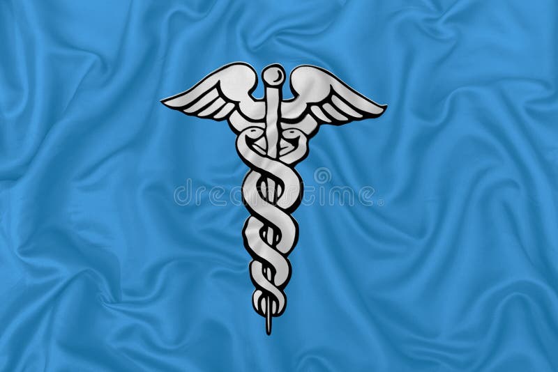 Caduceus Symbol on Fabric Texture Stock Illustration - Illustration of ...