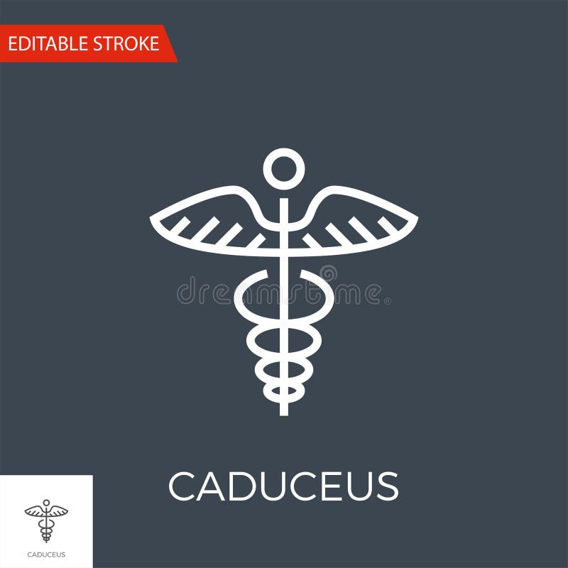 Caduceus Vector Icon stock vector. Illustration of healthcare - 196972904