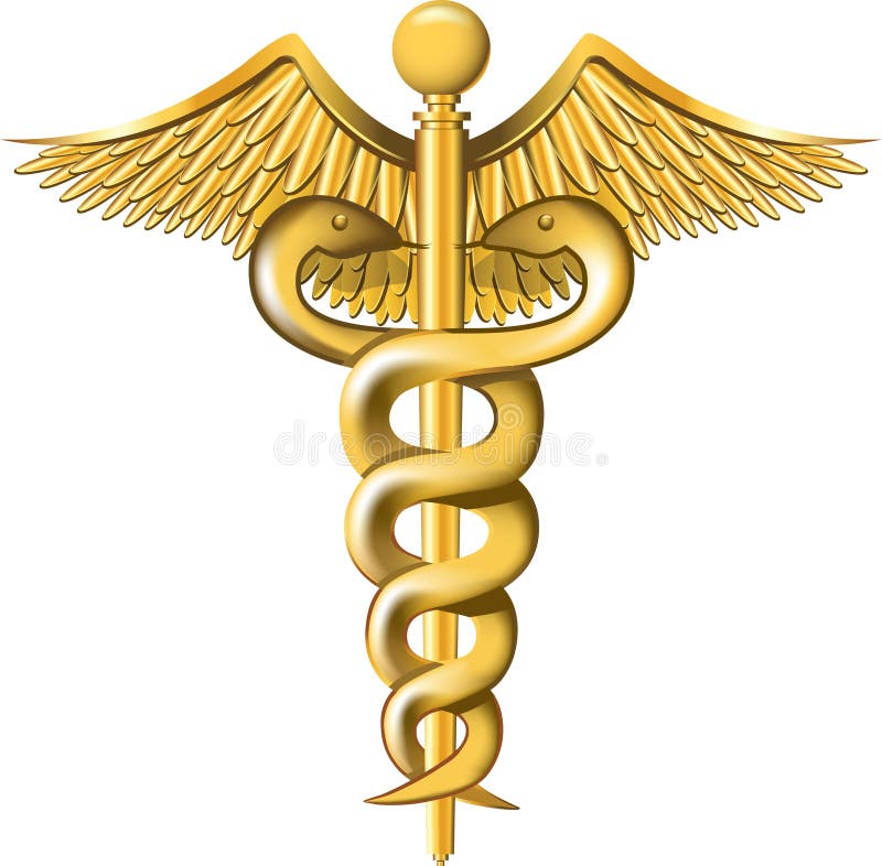 Caduceus Medical Symbol stock illustration. Illustration of ...