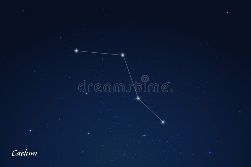 Caelum Constellation with Star Names in Night Sky Stock Vector ...