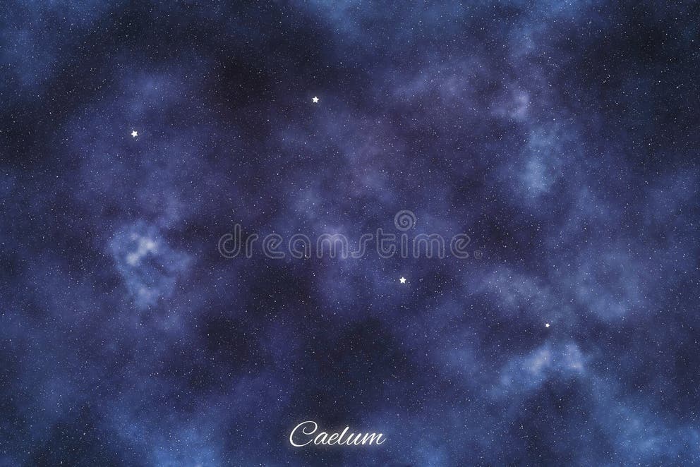 Caelum Star Constellation, Brightest Stars, Chisel Constellation Stock ...