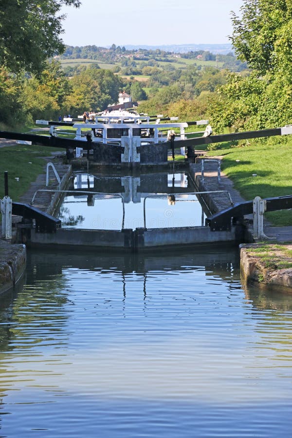 Caen Hill Canal Lock, Devizes, England Stock Photo - Image of england ...