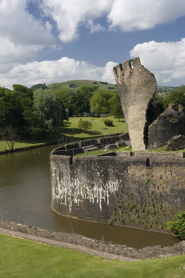 Caerphilly Castle stock photo. Image of kingdom, history - 9796144