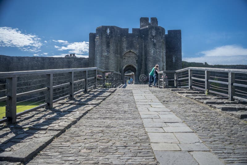 Caerphilly Castle Entrance editorial stock image. Image of tower - 60978424