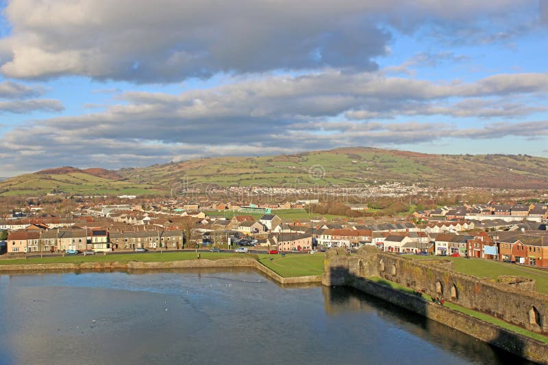 Caerphilly, Wales stock photo. Image of hills, winter - 65650026