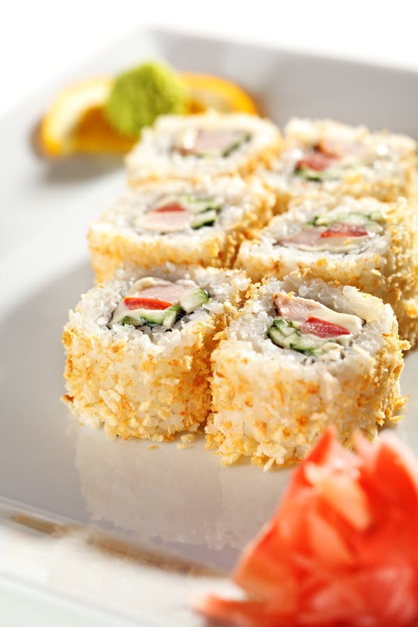 Sushi rolls stock image. Image of health, meat, healthy - 57634159