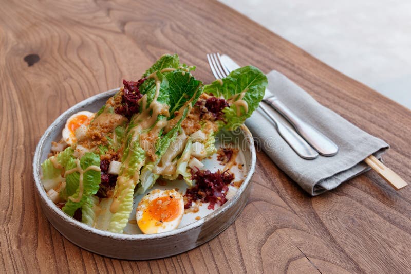 Asian Fusion Style Healthy and Light Vegetable Starter on White China ...