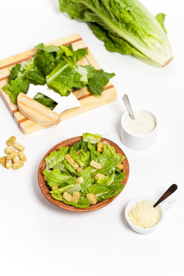 Caesar Salad with croutons stock image. Image of ceasar - 35823073
