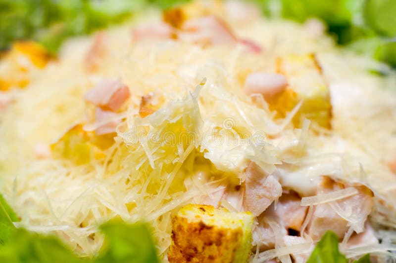 Caesar salad, macro stock photo. Image of grated, appetizing - 15988056