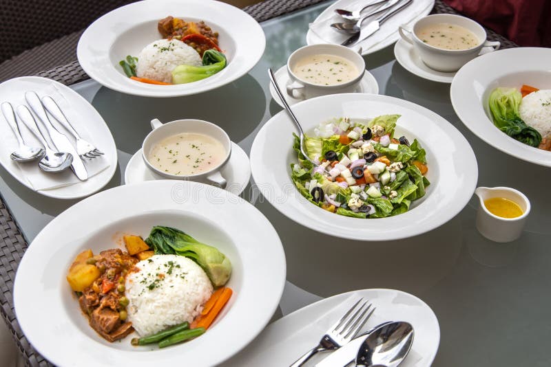 Caesar salad on the table stock photo. Image of restaurant - 222590596