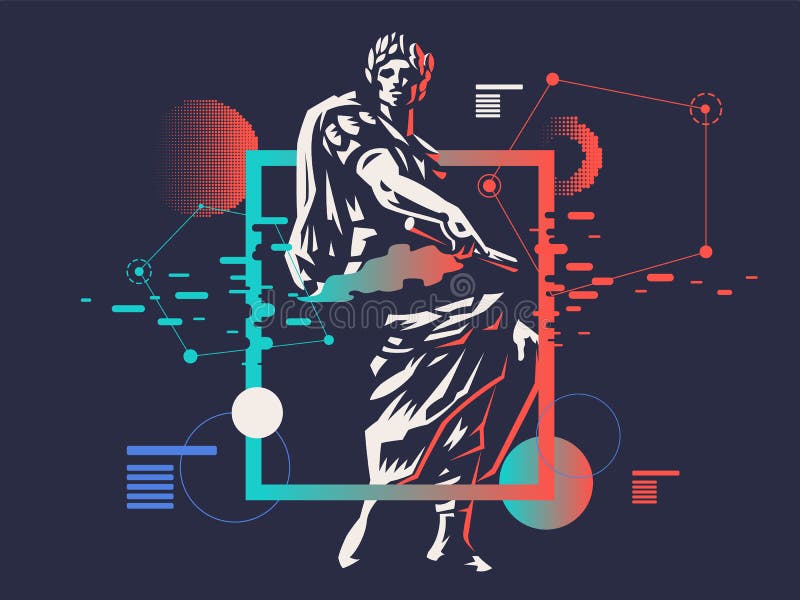 Caesar. Vector emblem. stock vector. Illustration of ancient - 122401030