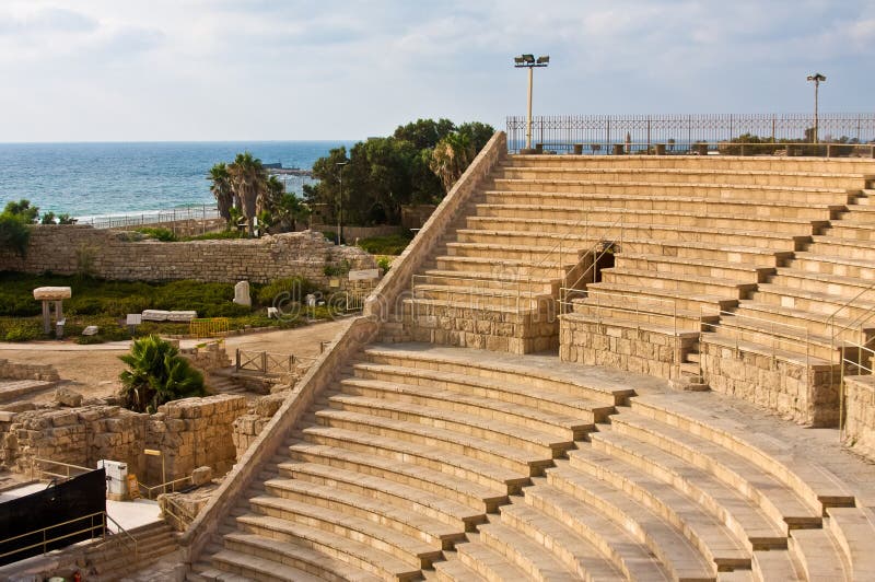 Caesarea Amphitheater stock photo. Image of herod, phoenicians - 15448516