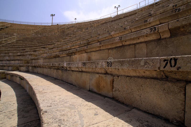 Caesarea Amphitheater stock image. Image of middle, amphitheatre - 16095387
