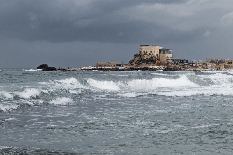 Caesarea Maritima - harbor stock photo. Image of archaeological - 101557738