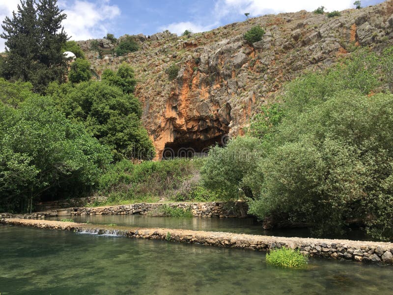 Caesarea Philippi in Golan Heights, Israel. Stock Photo - Image of ...
