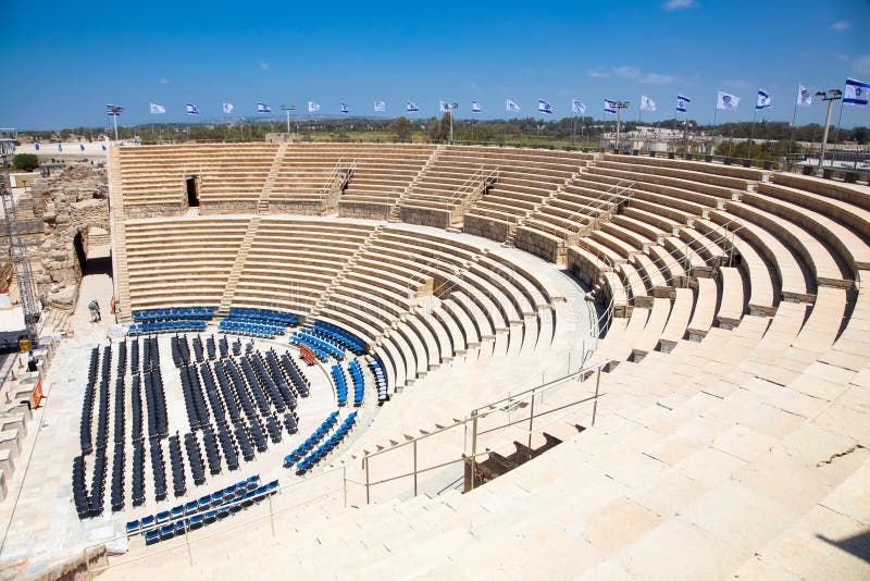 Caesarea Theatre. Israel. stock image. Image of city - 27405179