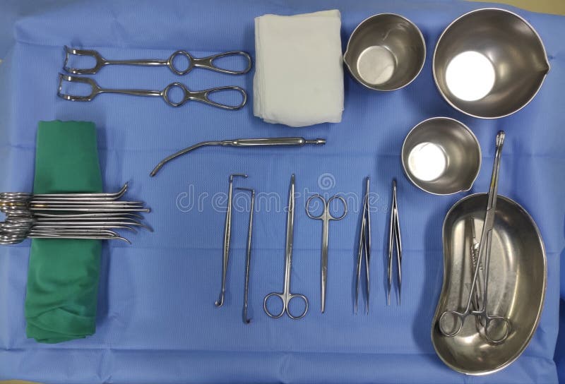 Caesarean Section Surgery Instrument Set Stock Photo - Image of surgery ...