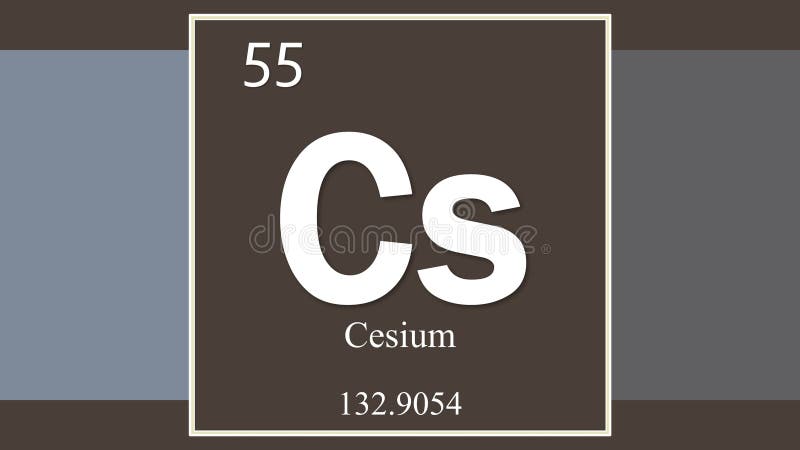 Caesium Chemical Element Symbol on Blue and Gray Solid Background Stock ...