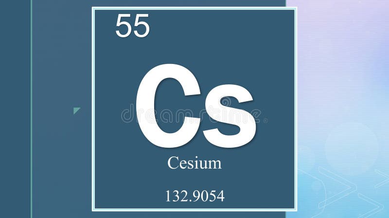 Caesium Chemical Element Symbol on Blue Solid and Gradient Background ...