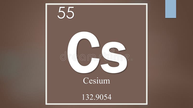 Caesium Chemical Element Symbol on Brown Simple Background Stock ...
