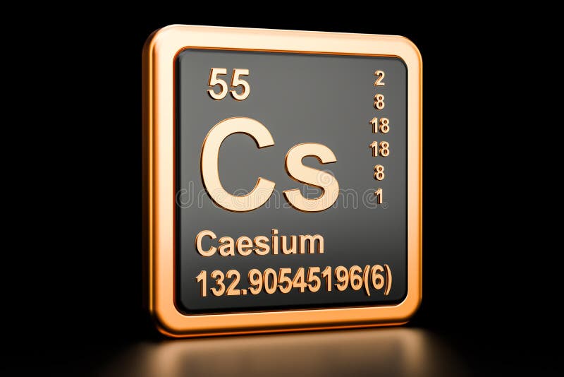 Caesium chemical element stock illustration. Illustration of formula ...