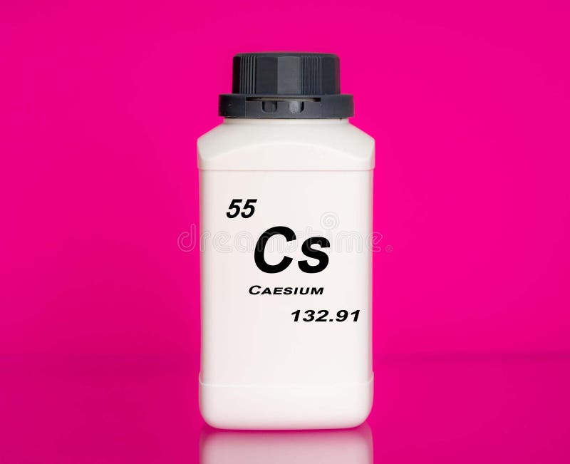 Caesium Cs Chemical Element in a Laboratory Plastic Container Stock ...