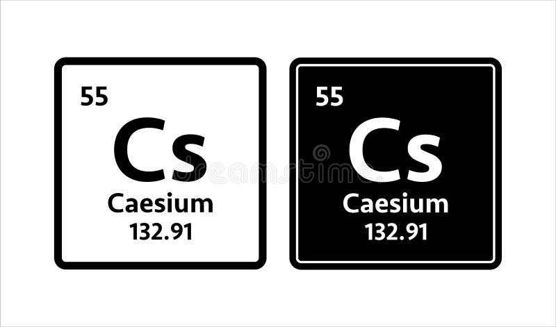 Caesium Symbol. Chemical Element of the Periodic Table. Vector Stock ...