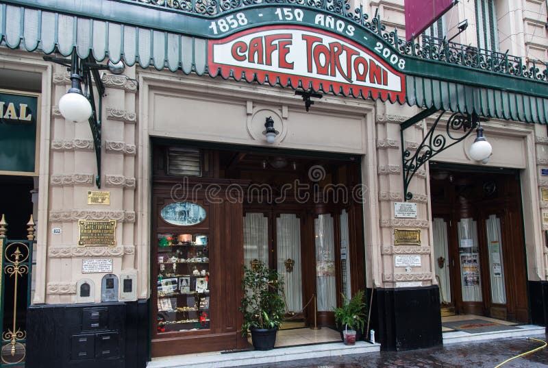 Café Buenos Aires Argentina De Tortoni Imagem Editorial - Imagem de ...