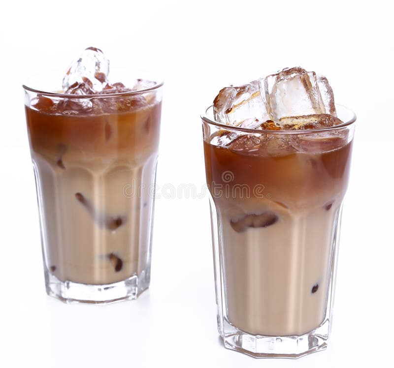 Café froid image stock. Image du latte, blanc, lait, glace - 52752821