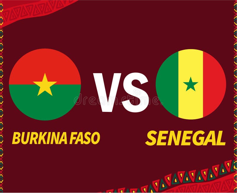 Design Can Cameroon 2021 Semi-Finals Burkina Faso Vs Senegal Flags Emblem Stock Vector ...
