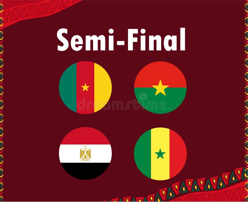 Design Can Cameroon 2021 Semi-Finals Flags Symbol Countries Stock ...