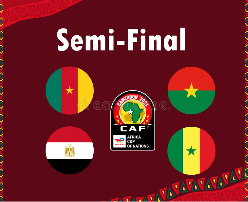 Design Can Cameroon 2021 Semi-Finals Flags Symbol Countries Stock ...