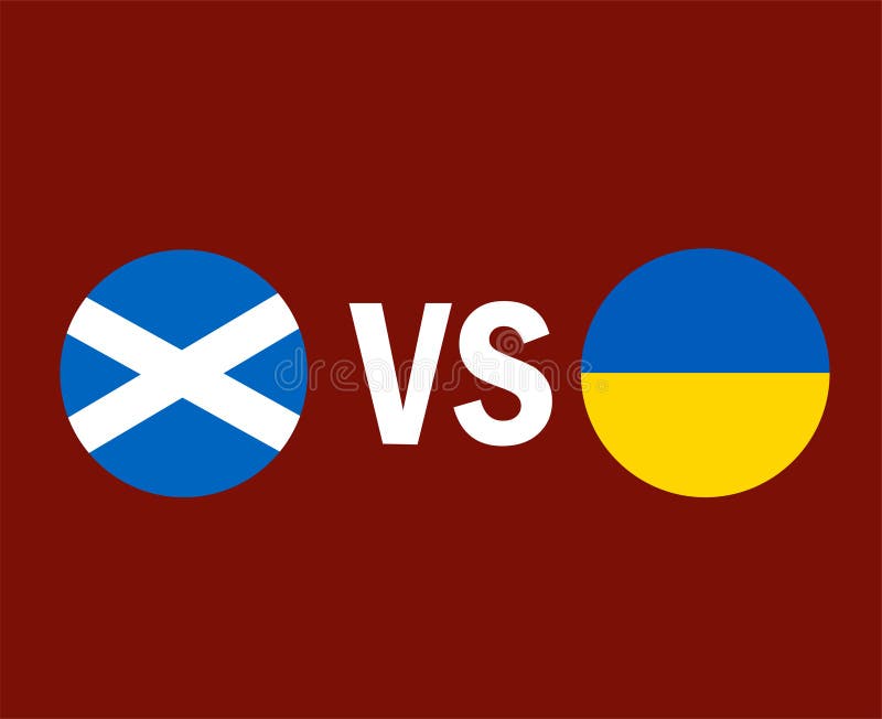 Scotland and Ukraine Flags Emblem European Football Vector Design Stock ...