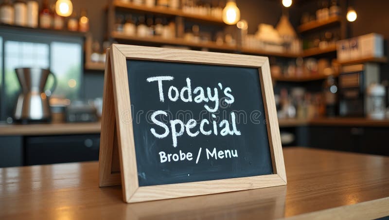 Caf Chalkboard Sign with Todays Special in Bold and Menu Below Stock ...