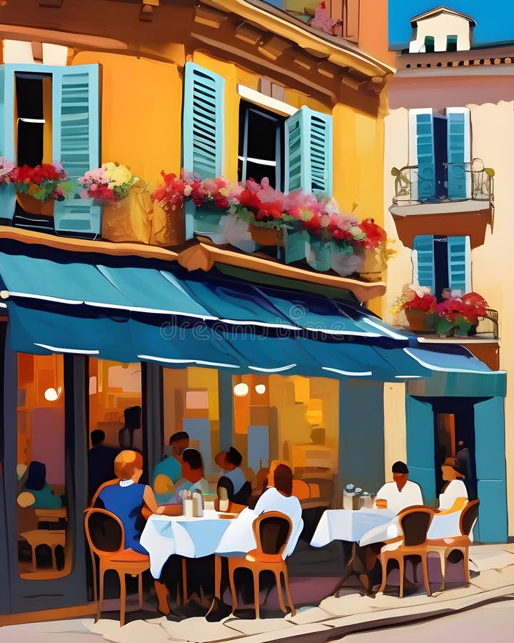 Café life stock illustration. Illustration of town, cafe - 293205286