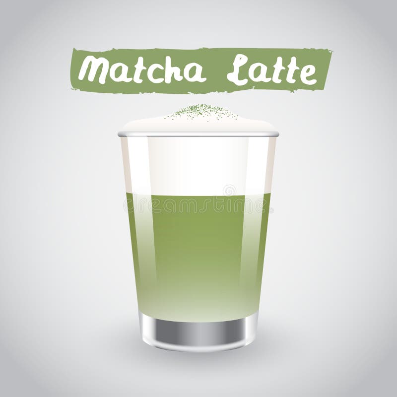 A Glass of Matcha Latte : Vector Illustration Stock Vector ...