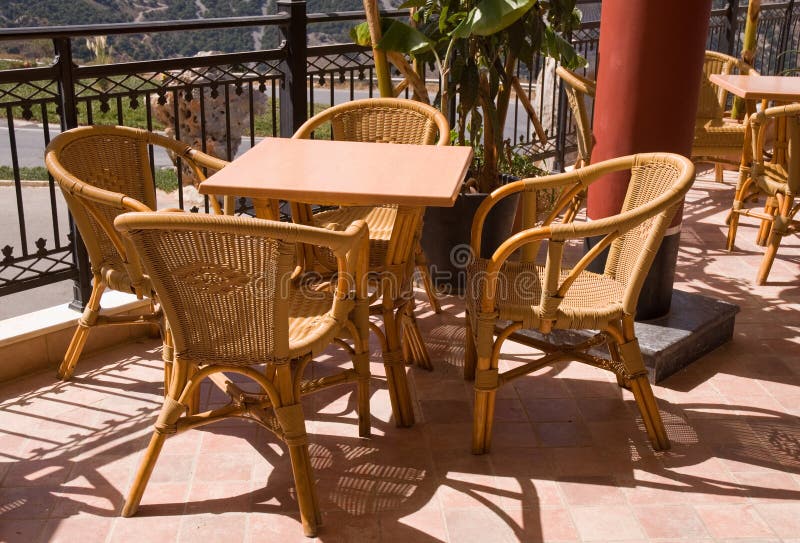 Cafe on the balcony. stock image. Image of chair, lounge - 16862085