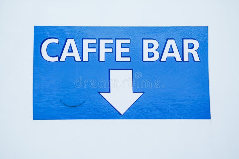 Cafe Bar Arrow Sign in a Fairy Boat Stock Photo - Image of blue, bright ...