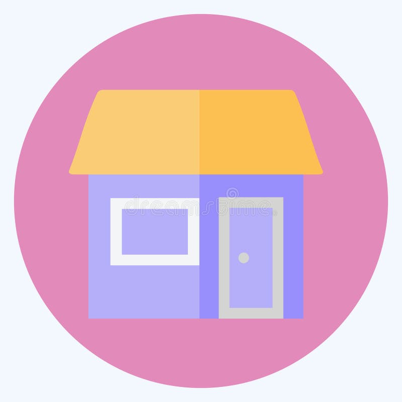 Cafe and Bar Icon in Trendy Flat Style Isolated on Soft Blue Background ...