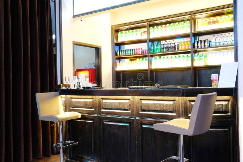 Cafe with bar stand stock photo. Image of modern, decoration - 82003318