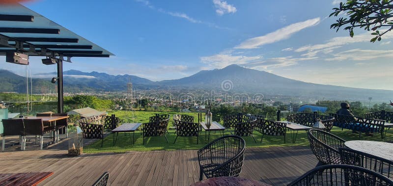 Cafe at Batu Malang Mountain View Stock Image - Image of view, town ...