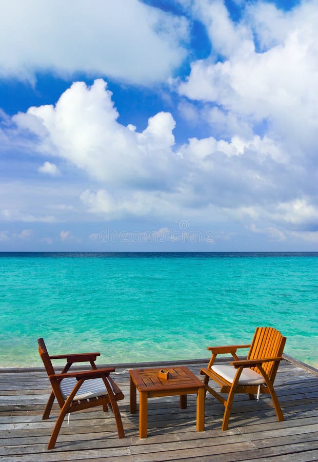 Cafe on the beach stock image. Image of love, cloud, ocean - 8064133