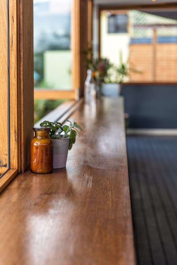 Cafe Bench with Open Windows Stock Image - Image of head, wood: 148776199