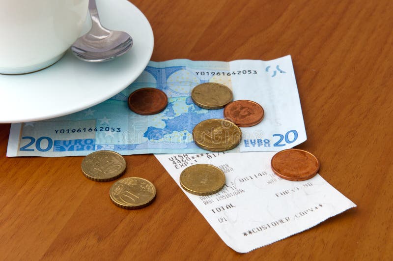Cafe bill and money stock photo. Image of cash, services - 34607788