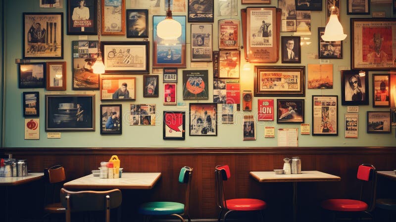 Cafe Blurred Interior Wall Space Stock Illustration - Illustration of ...