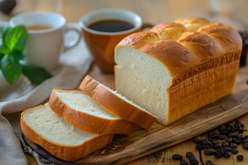 A Cafe Breakfast Scene with Croissants and Coffee Creating a Relaxing ...