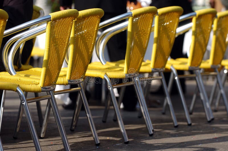 Cafe chairs stock image. Image of yellow, outside, coffee - 12345961