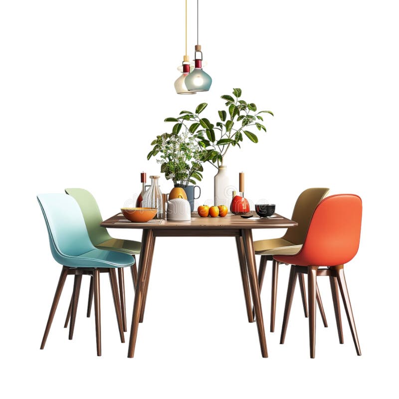 Cafe Chairs with Table for Customers on Transparent Background - Ai ...