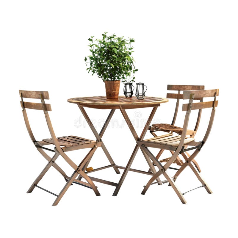 Cafe Chairs and Table for Customers on Transparent Background - Ai ...